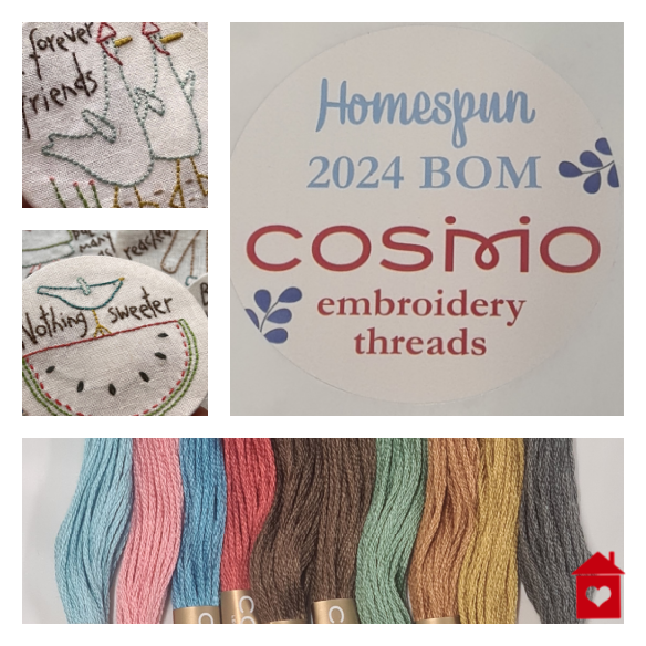 "Sunshine & Lollipops" Homespun 2024 BOM ~ EPP pack & Cosmo Thread Pac – MillyMac Supplies