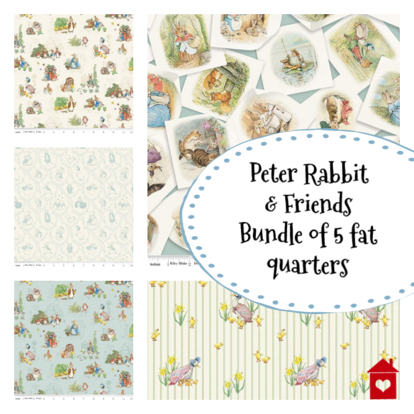 Peter Rabbit & Friends~ Bundle of 5 fat quarters – MillyMac Supplies