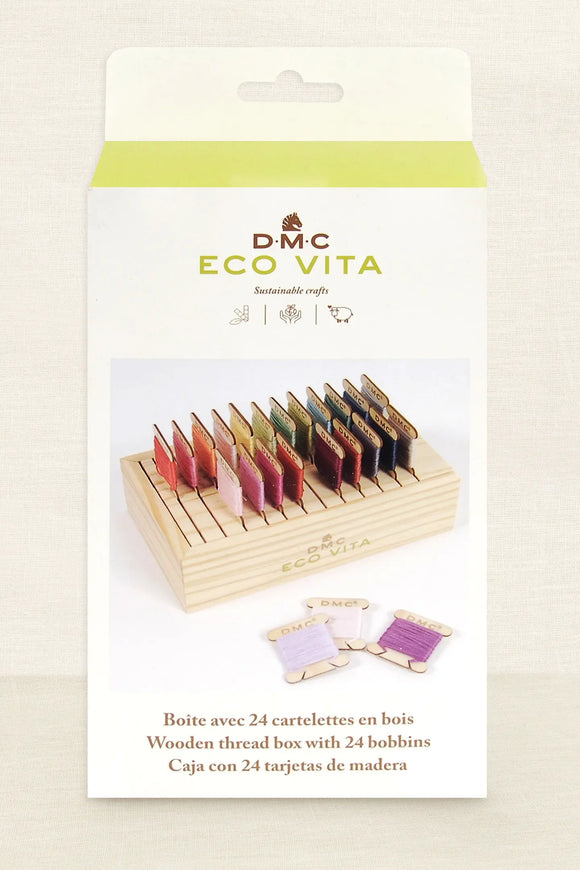 DMC ~ Eco Vita Wooden thread box with 24 bobbins – MillyMac Supplies
