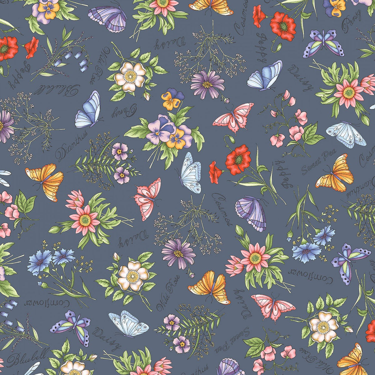Maywood ~Garden Stroll~ Grey Flower Names – MillyMac Supplies